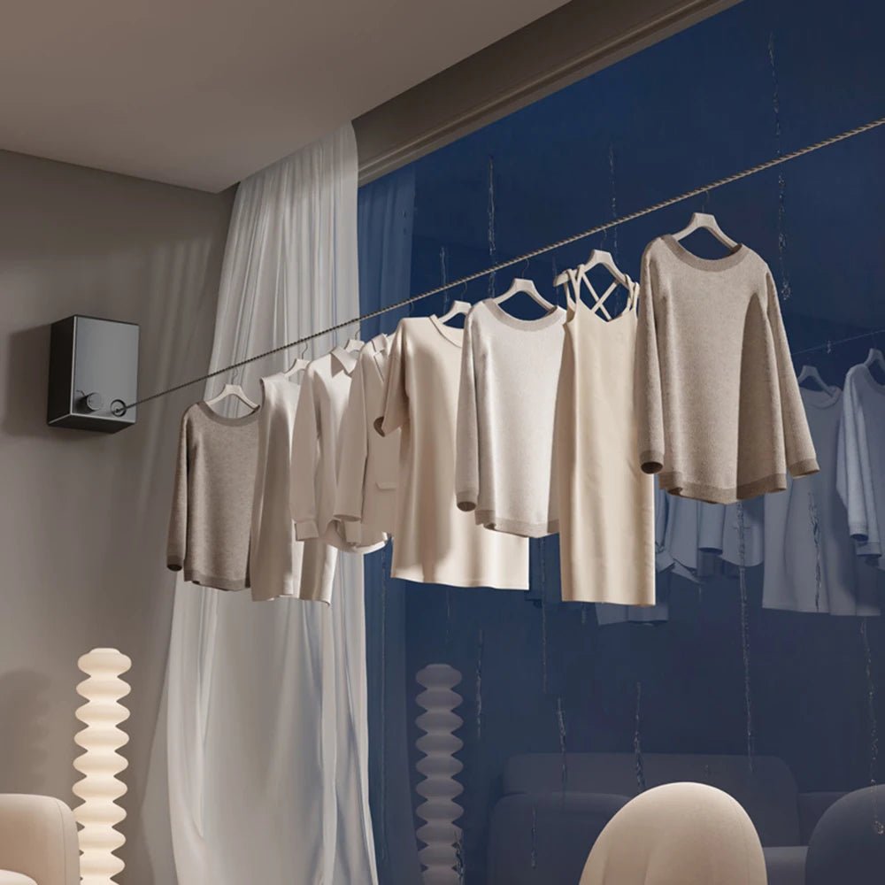 Retractable Space-Saving Clothesline